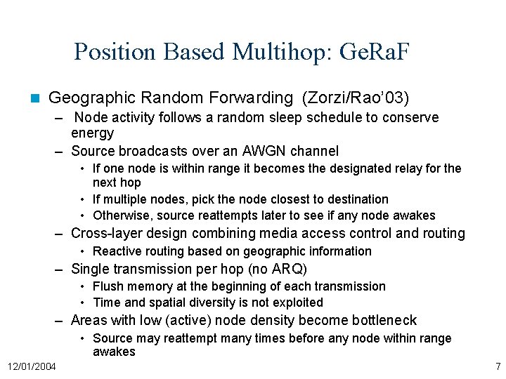 Geographic Random Forwarding with Hybrid ARQ for Ad
