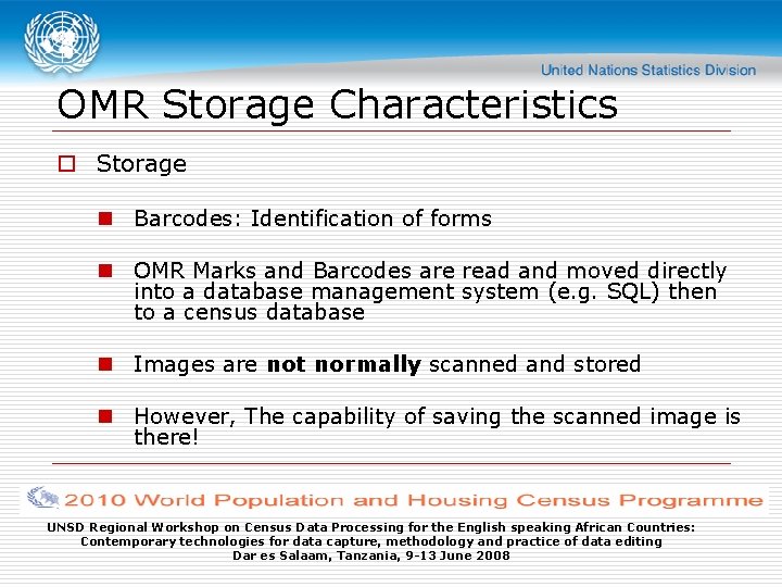 Optical Data Capture Optical Mark Recognition OMR UNSD