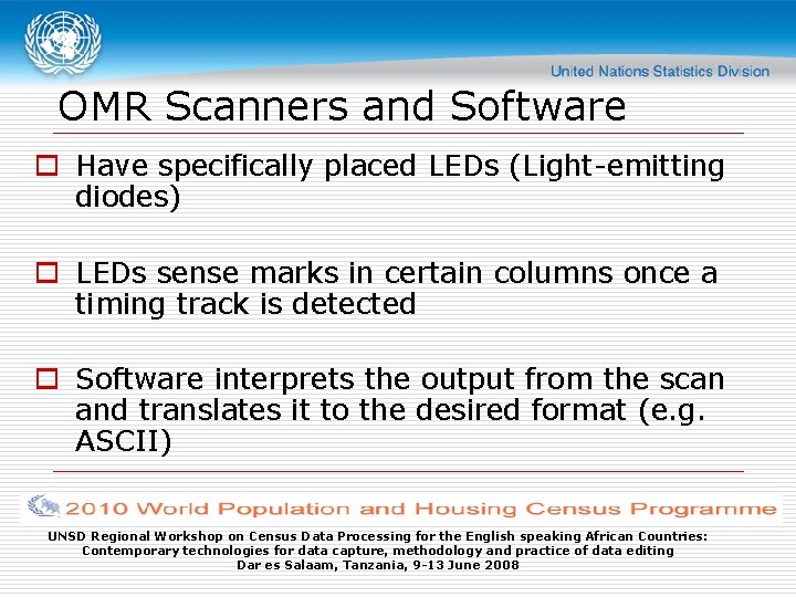 Optical Data Capture Optical Mark Recognition OMR UNSD