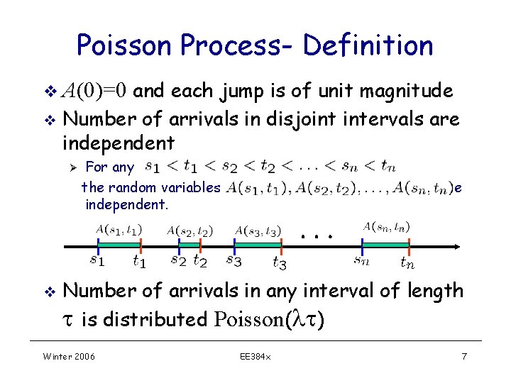 Poisson Process Review Session 2 EE 384 X