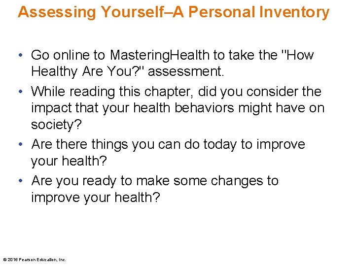 Chapter 1 Lecture Chapter 1 Accessing Your Health