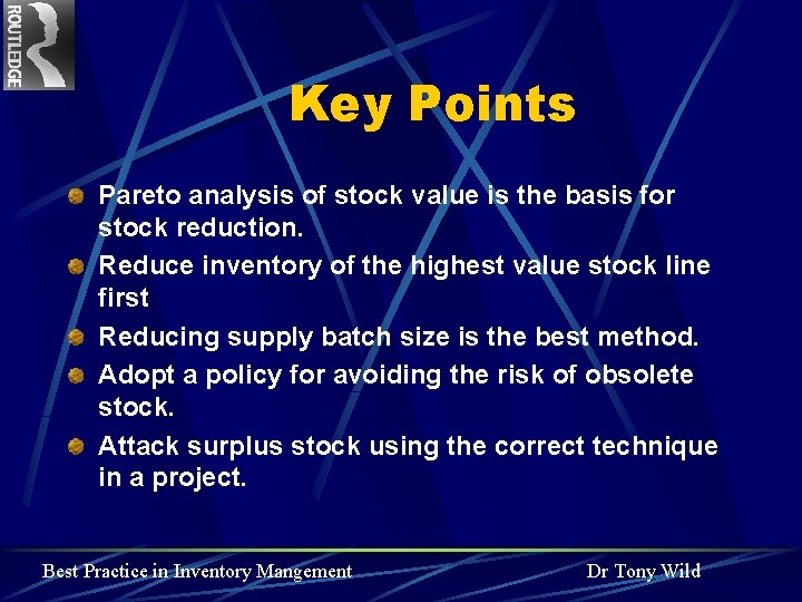 Chapter 4 Practical methods for reducing stockholding Best