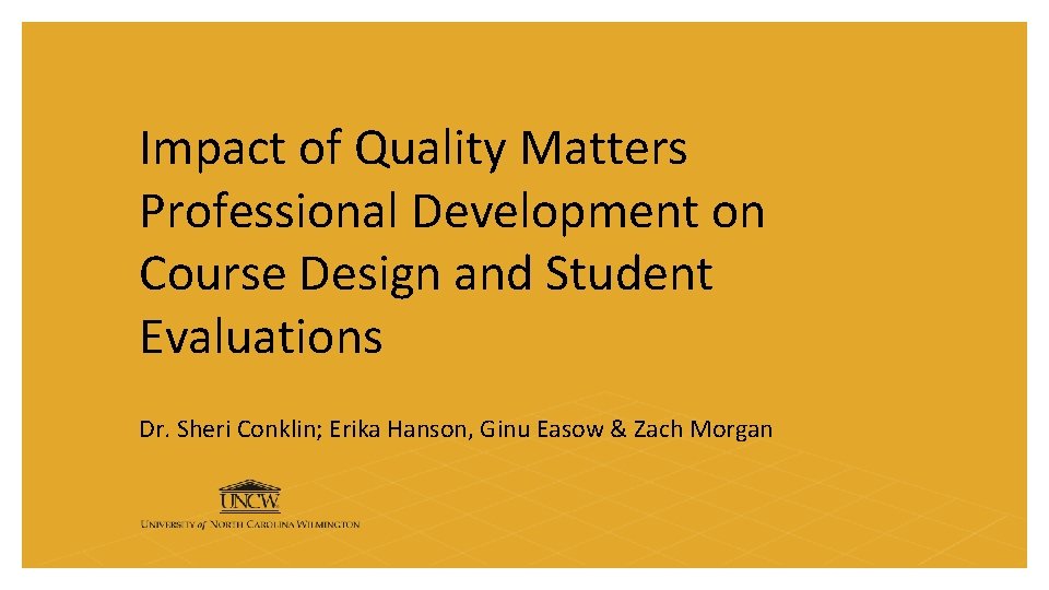 Impact of Quality Matters Professional Development on Course