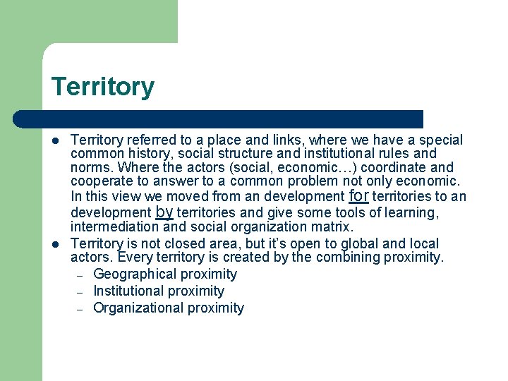 Knowledge and territorialresource dynamic Younes ABOUTAIB Universit Pierre