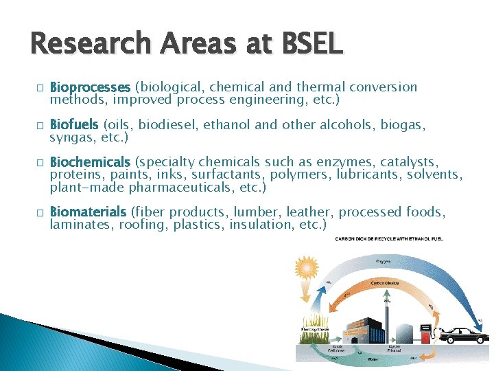 The Direction of Research at BSEL Bioproducts Bioprocesses