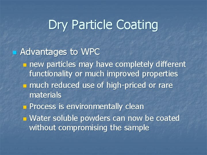 Synthesis of Engineered Particulates Using Dry Particle Coating