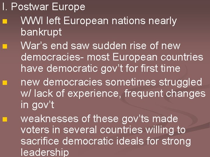 Chapter 31 Years of Crisis Essential Questions 1