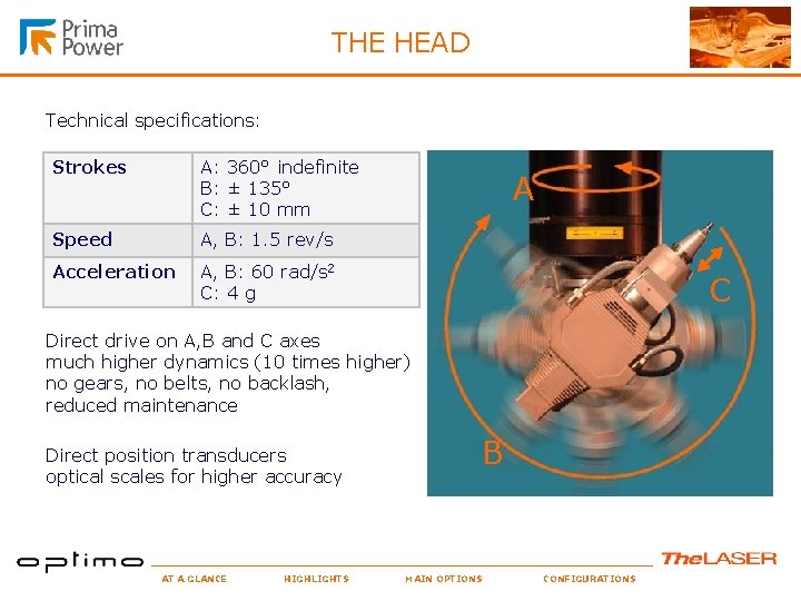 THE LASER EXCELLENCE OPTIMO AT A GLANCE EXCELLENCE