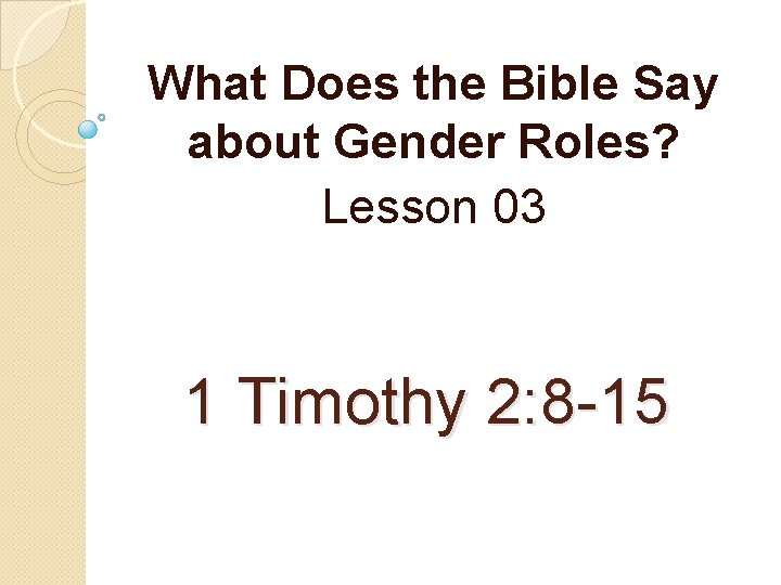 What Does the Bible Say about Gender Roles