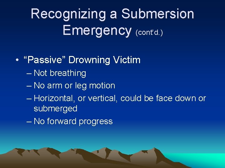 Lesson 16 Submersion Incidents Emergency Reference Guide p