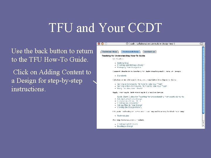 TFU and Your CCDT Adding TFU framework to