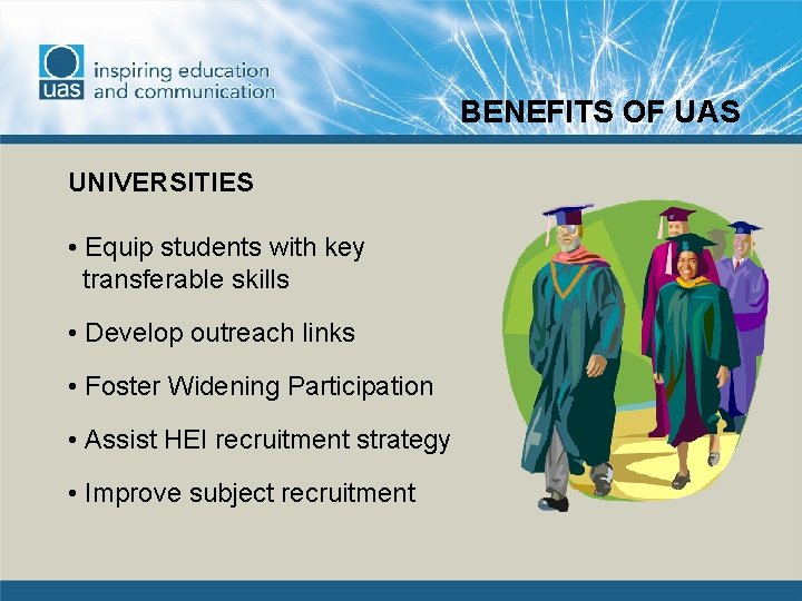 UAS An Introduction WHY UAS Not enough undergraduates