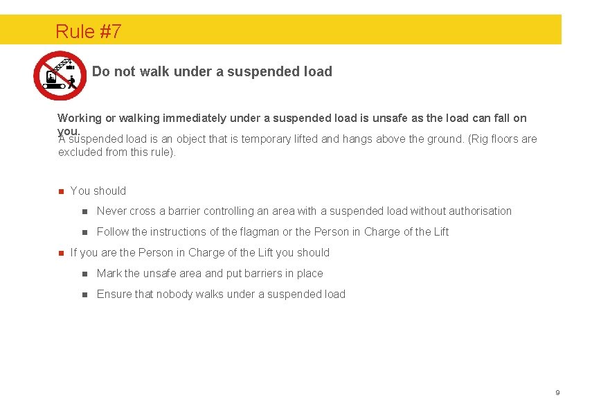 LifeSaving Rules Guidance for employee and sub contractor