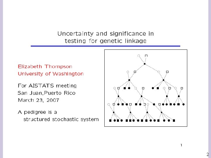 Basic Model For Genetic Linkage Analysis Lecture 3