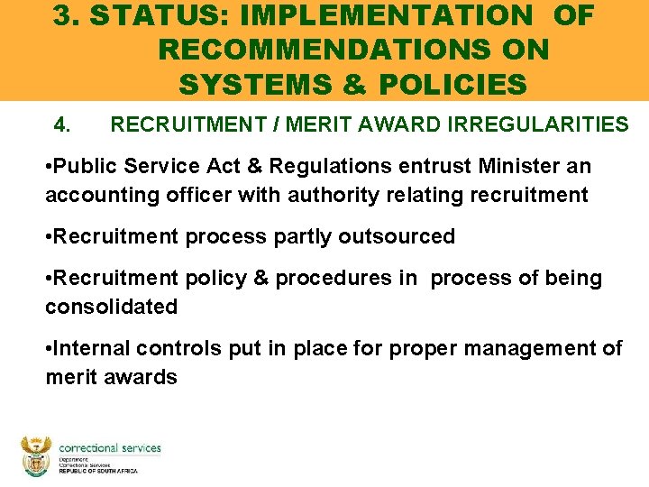 IMPLEMENTATION OF RECOMMENDATIONS OF FINAL REPORT OF JALI