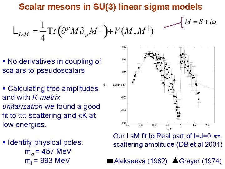 Study of scalar mesons in chiral Lagrangian frameworks