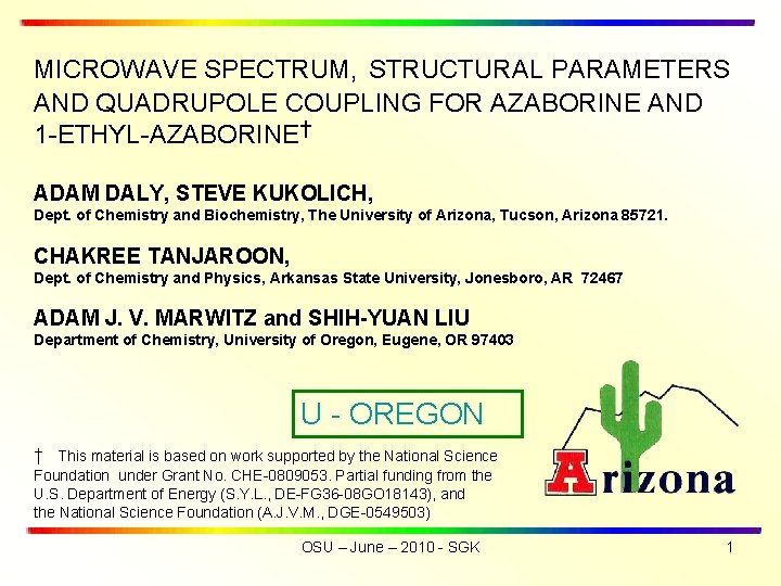 MICROWAVE SPECTRUM STRUCTURAL PARAMETERS AND QUADRUPOLE COUPLING FOR
