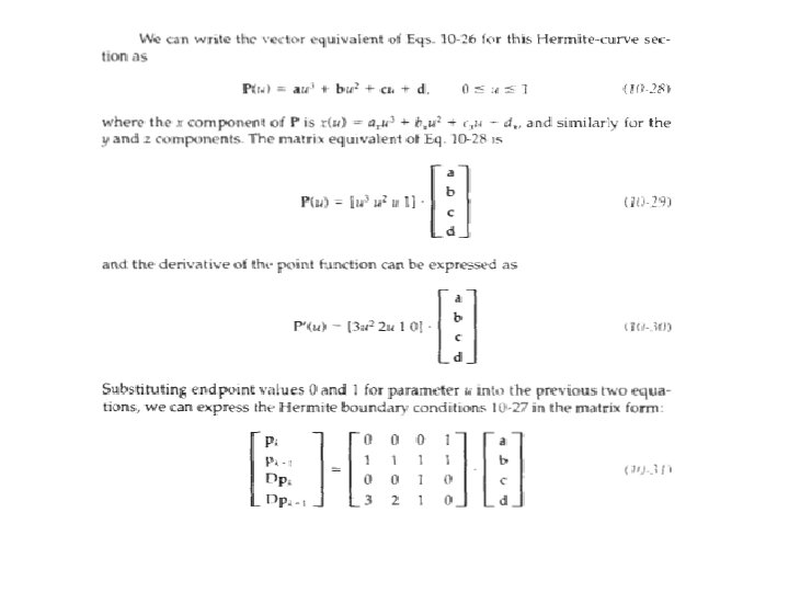Quadratic Surfaces SPLINE REPRESENTATIONS a spline is a