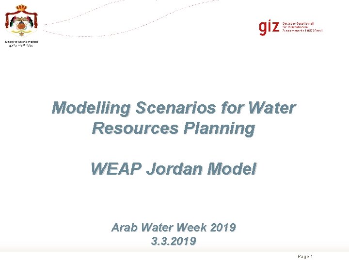 Modelling Scenarios for Water Resources Planning WEAP Jordan
