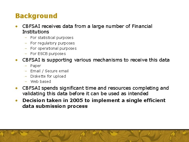 Online Reporting ONR Declan Collins Sean Marmion Background