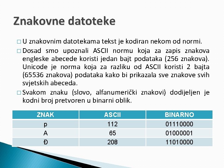 Nastavna jedinica 1 1 Vrste datoteka dokumenti Nastavna