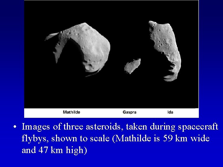 MINOR MEMBERS OF THE SOLAR SYSTEM Asteroids Images