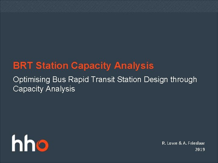 BRT Station Capacity Analysis Optimising Bus Rapid Transit