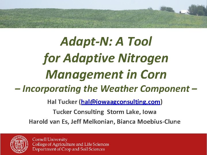 AdaptN A Tool for Adaptive Nitrogen Management in