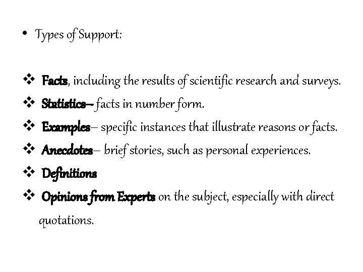 Learning Objective Identify proposition and support patterns in