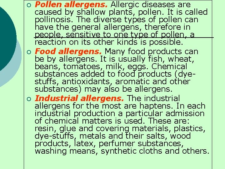 PATHOLOGY OF IMMUNE REACTIVITY ALLERGY Professor Yu I