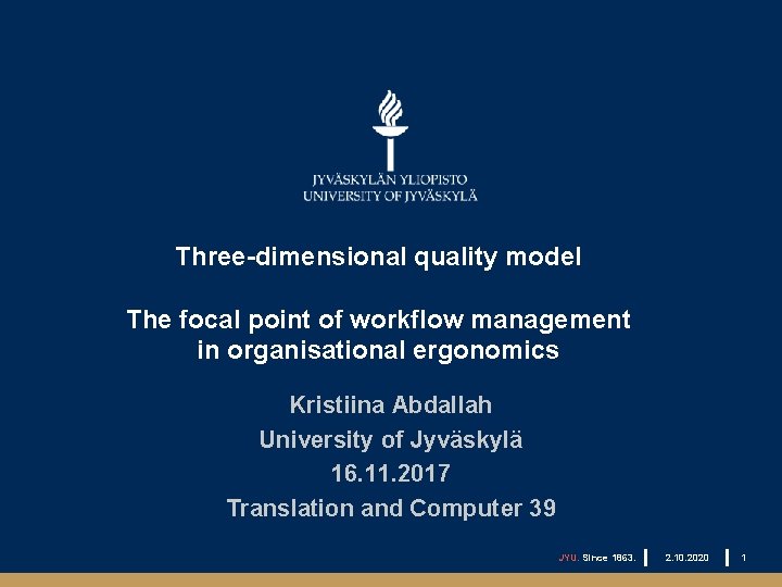 Threedimensional quality model The focal point of workflow
