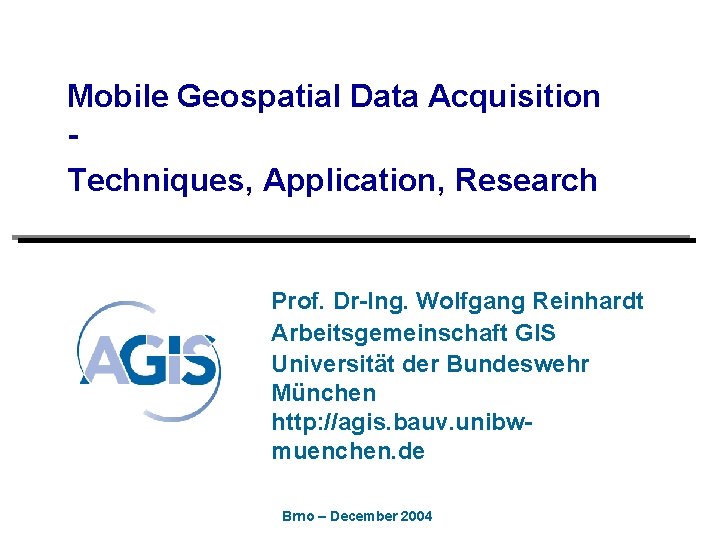 Mobile Geospatial Data Acquisition Techniques Application Research Prof