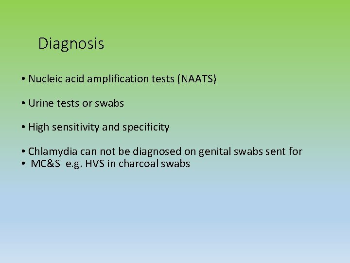 Sexual health screening in general practice Chlamydia Trachomatis