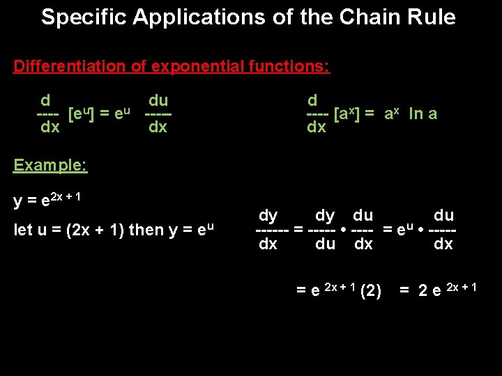 Lesson 3 5 Chain Rule or USubstitutions Objectives