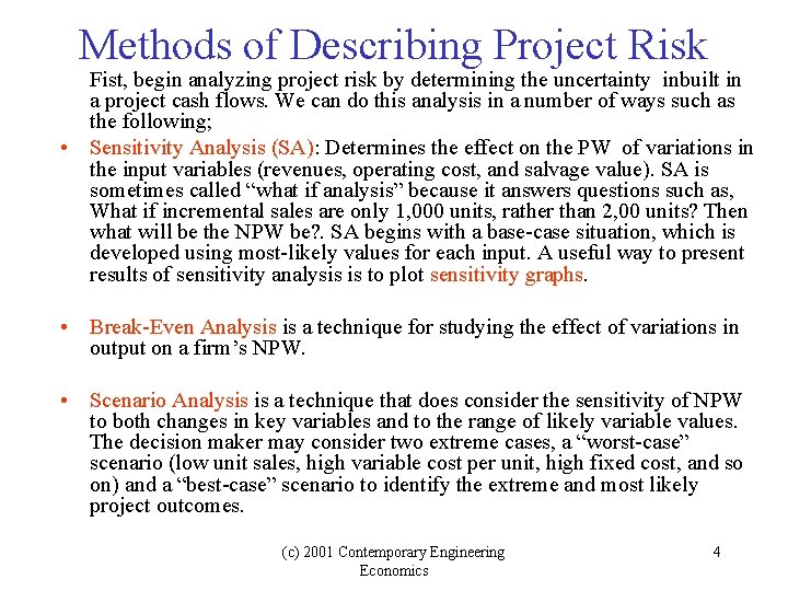 Chapter 14 Project Risk and Uncertainty Origin of