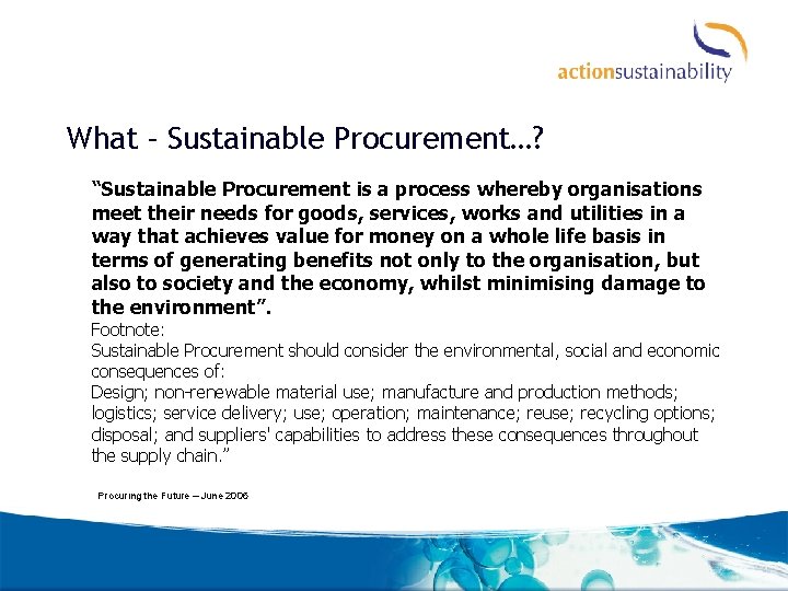 Delivering Sustainable Procurement Barbara Morton Director Action ...