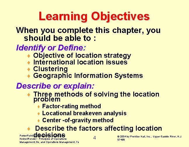 Operations Management Location Strategies Chapter 8 Power Point