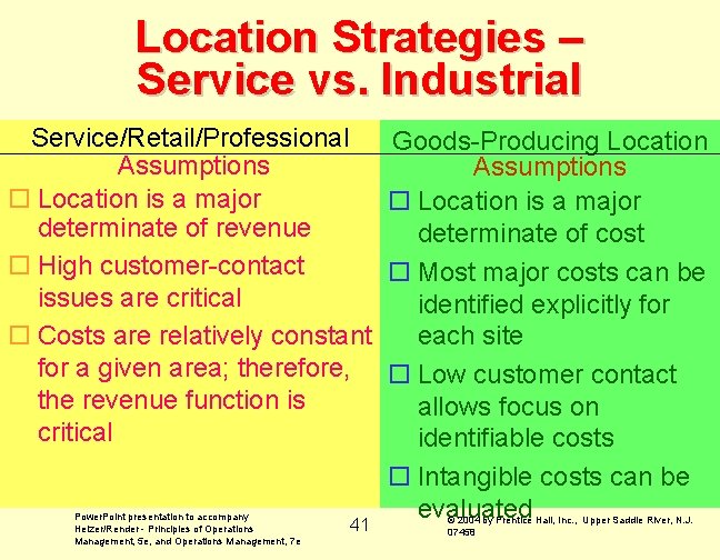 Operations Management Location Strategies Chapter 8 Power Point