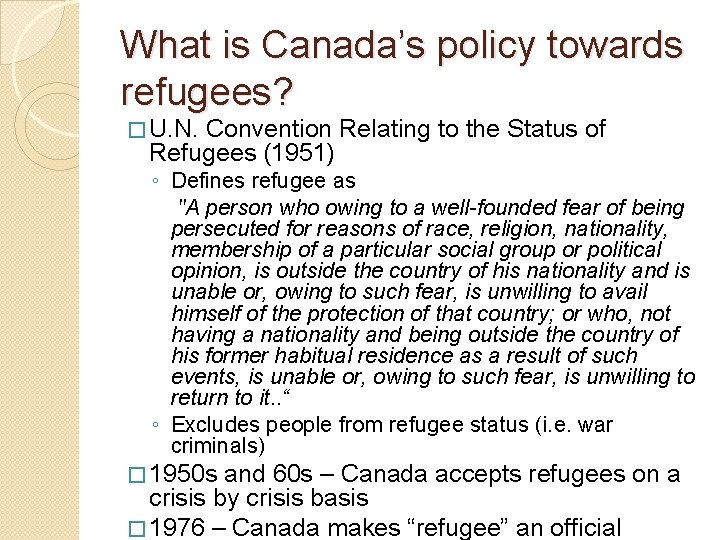 Chapter 5 How Well do Canadas Immigration Laws
