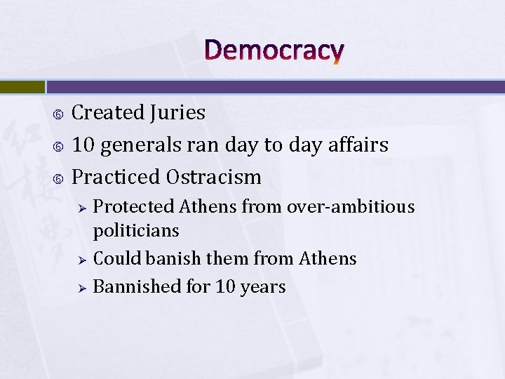 Democracy and Greeces Golden Age Warmup Why did