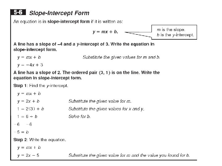 Slope Formula Unit 5 WARMUP Which equation represents