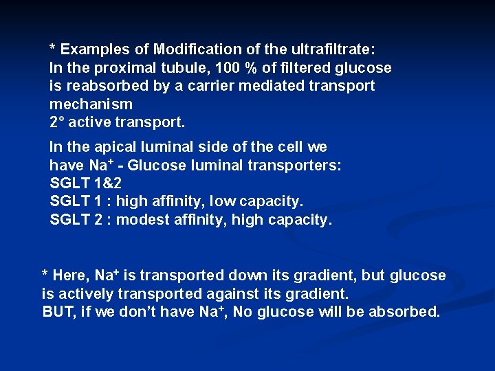 Lecture No 4 The composition of the ultrafiltrate