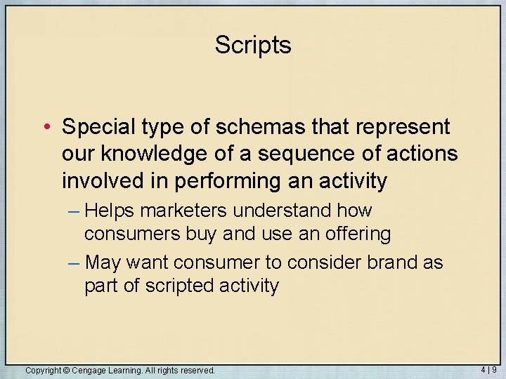 Chapter 4 Knowledge and Understanding Copyright Cengage Learning