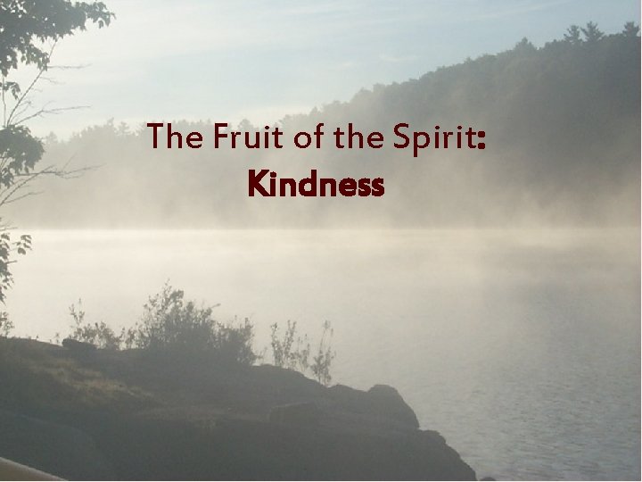 The Fruit of the Spirit Kindness The Fruit