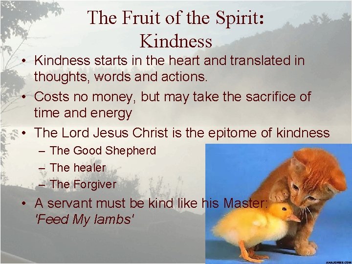 The Fruit of the Spirit Kindness The Fruit
