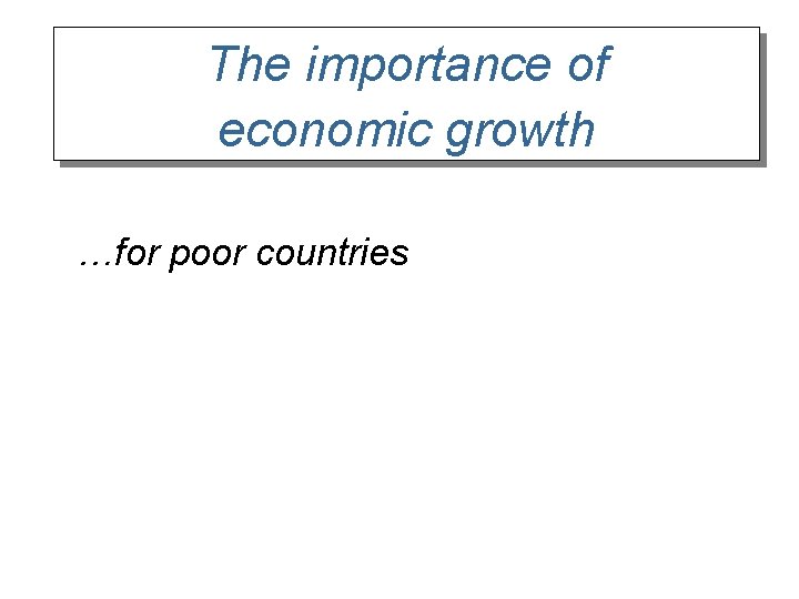The importance of economic growth for poor countries