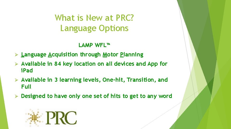 What is New at PRC Presented by Elyse