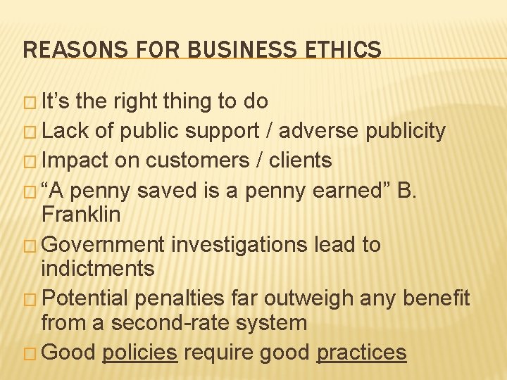 ETHICS THE GOOD THE BAD AND THE UGLY