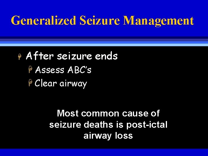 Neurological Emergencies Coma Seizures Syncope Stroke Coma H