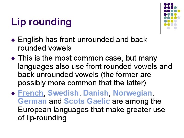 Vowels around the world LING 110 Fall Quarter
